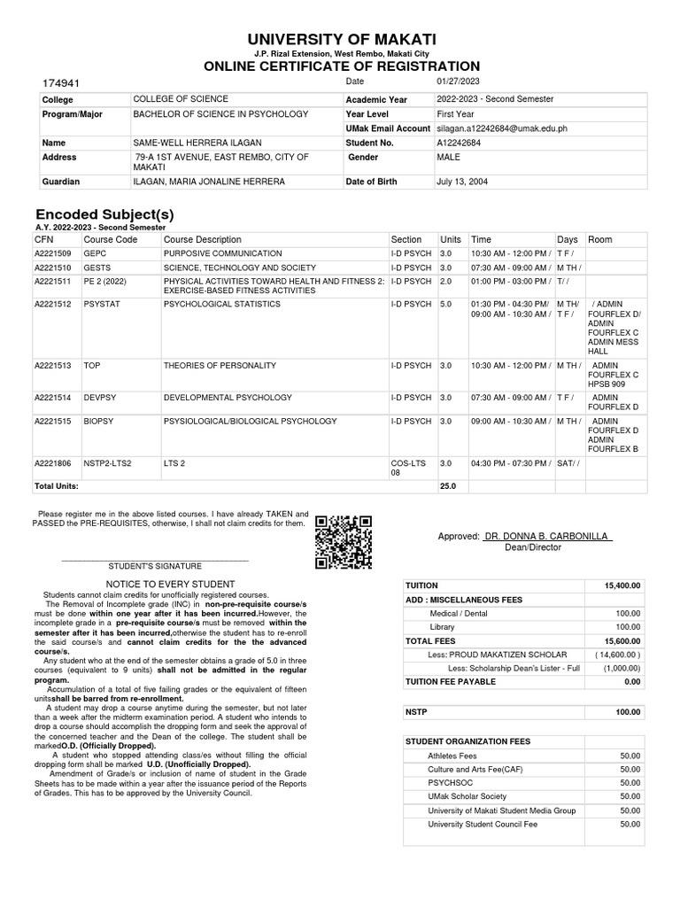 University of Makati: Encoded Subject(s) | PDF