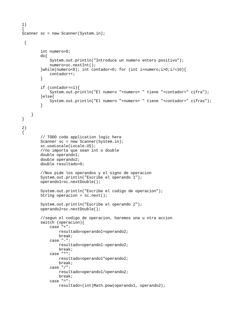 Ejercicios | PDF | Programación de computadoras | Ingeniería Informática