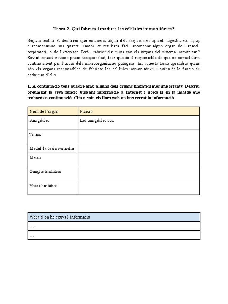 Qui Fabrica Les Cèl Lules Immunitàries | PDF