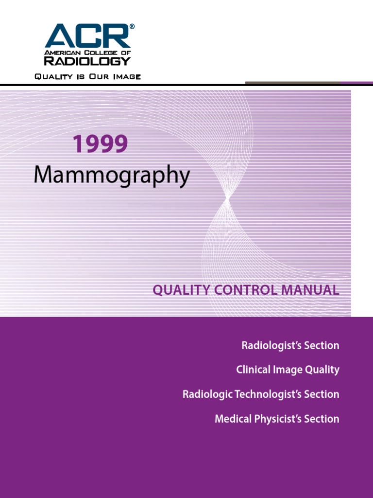 Mammography: Quality Control Manual | PDF | Mammography | Radiology