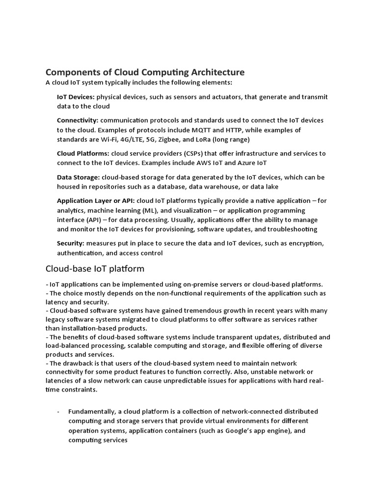 Components of Cloud Computing Architecture | PDF | Internet Of Things | Cloud Computing