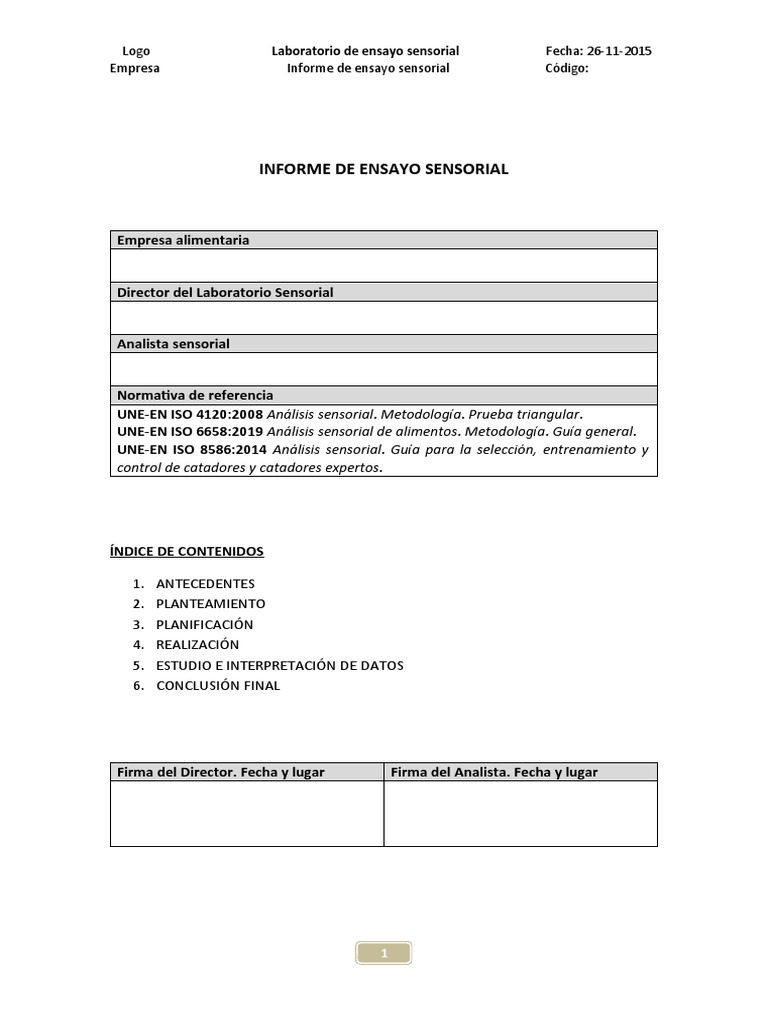 TAREA 2 - MODELO de Informe ENSAYO SENSORIAL - Prueba Triangular de ...
