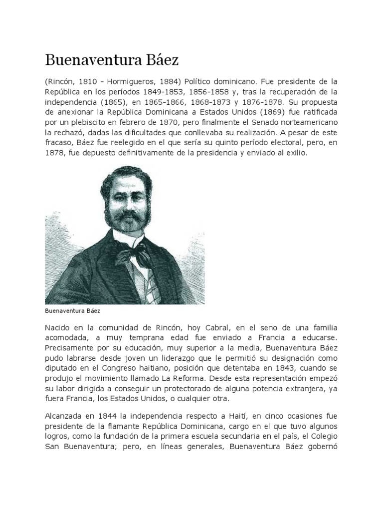 Buenaventura Báez | PDF | República Dominicana