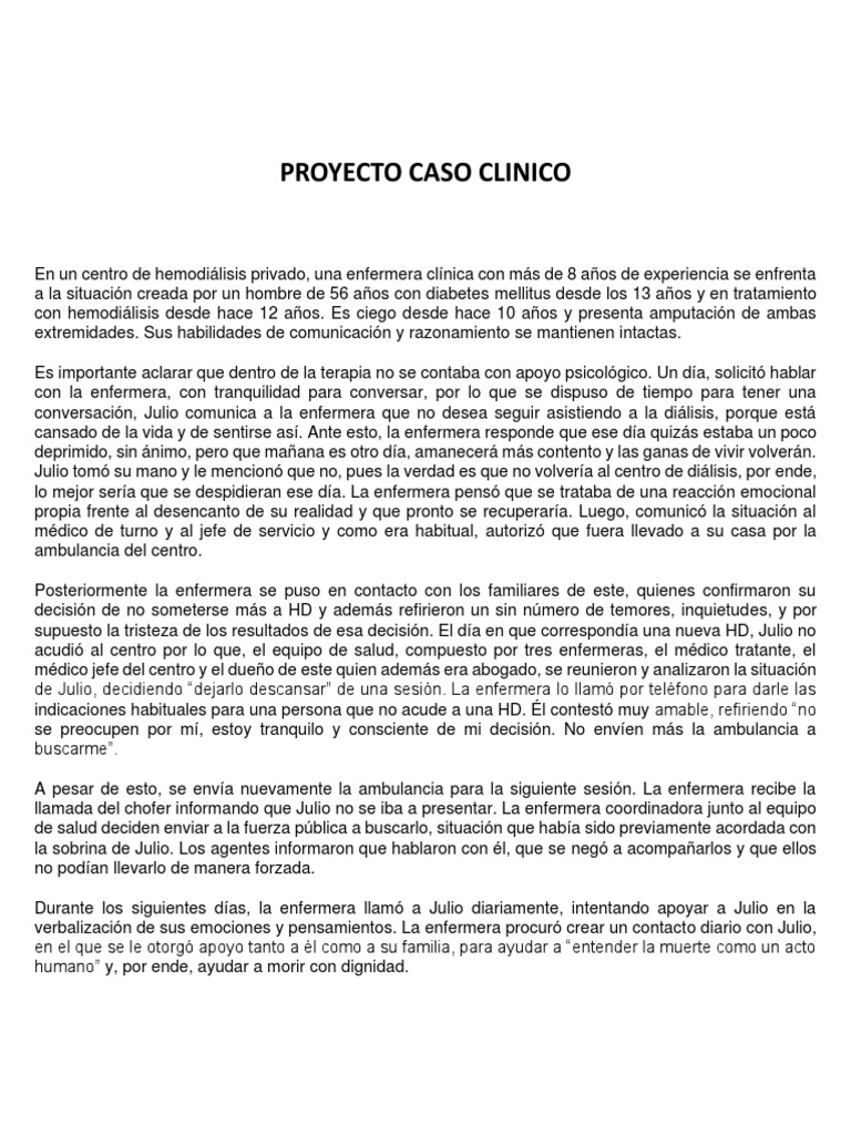 Proyecto Caso Clinico | PDF | Consentimiento informado | Paciente
