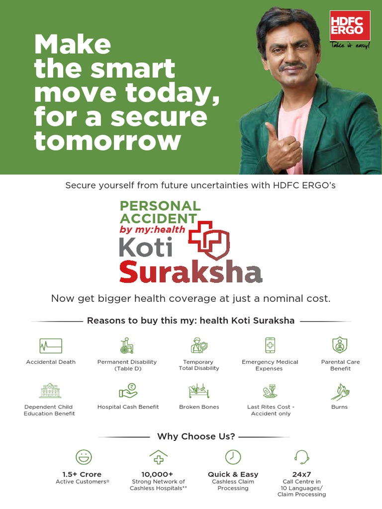 Koti Suraksha One Pager - Health | PDF | Insurance | Service Industries