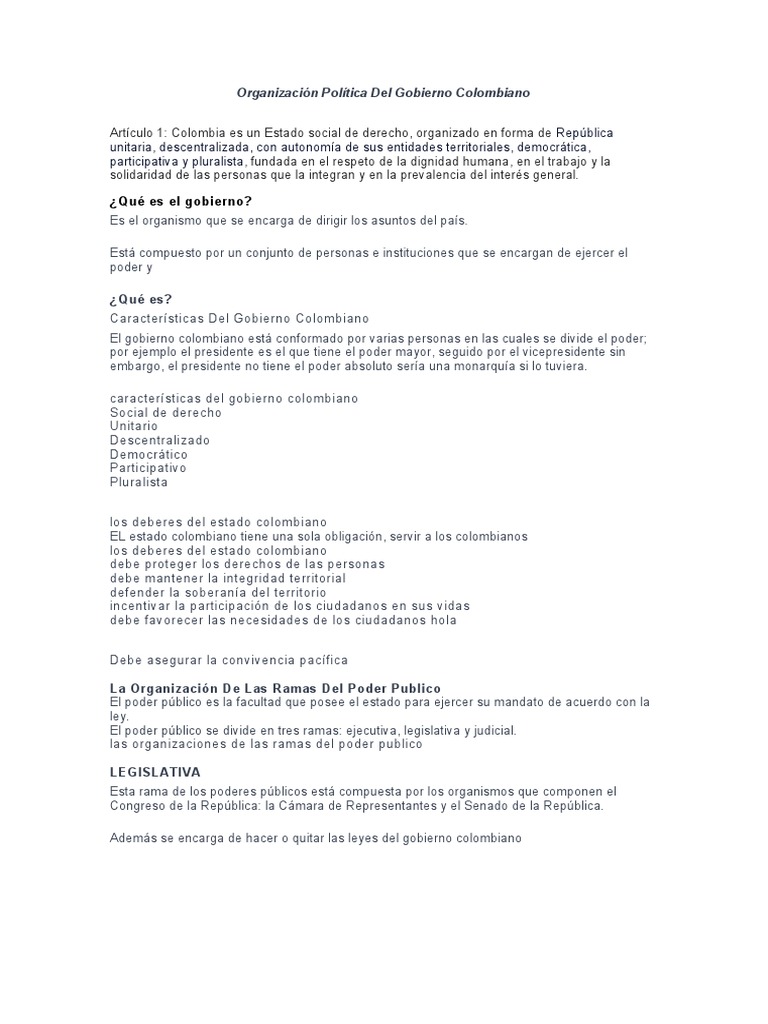 Taller Ramas Del Poder Publico | PDF | Ministerio (Departamento de ...