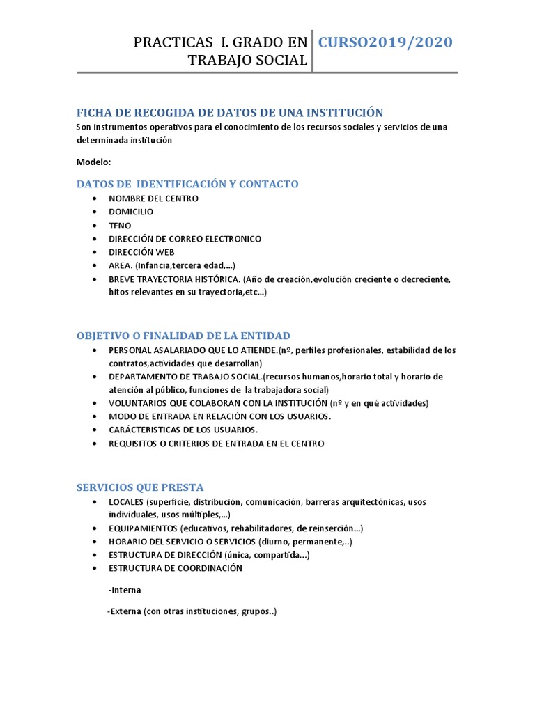 Ficha Institucional | PDF