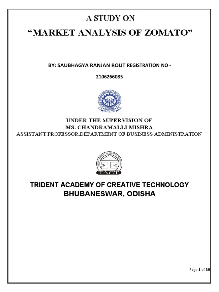 Market Analysis of Zomato | PDF | Search Engine Optimization | Advertising