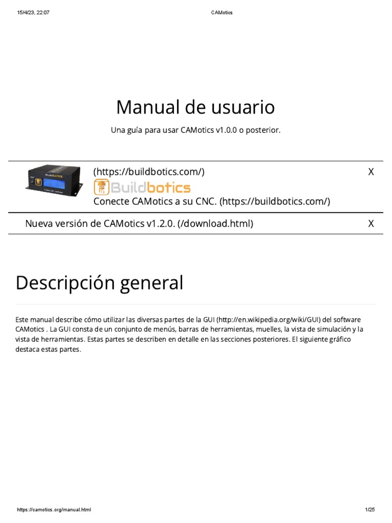 MANUAL DE CAMotics PDF Archivo De Computadora Men Computaci n 
