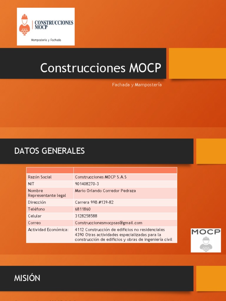 Construcciones MOCP: Fachada y Mampostería | PDF | Business