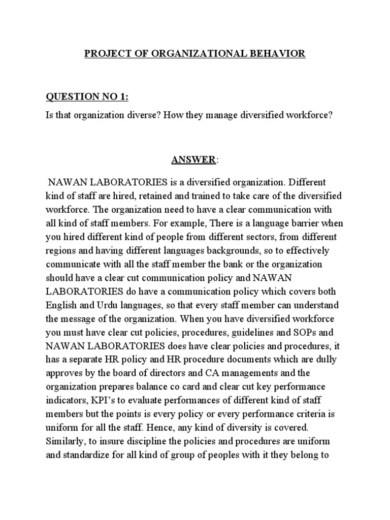 Project of Organizational Behavior-1 | PDF | Employment | Mentorship