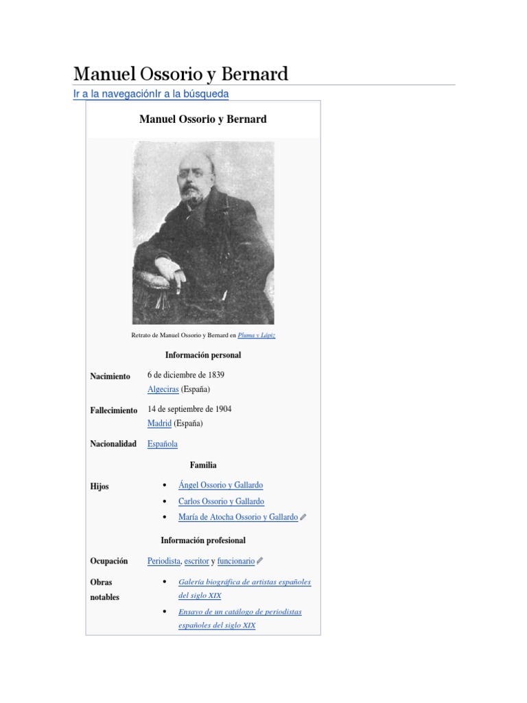 Manuel Ossorio y Bernard | PDF | Madrid | España