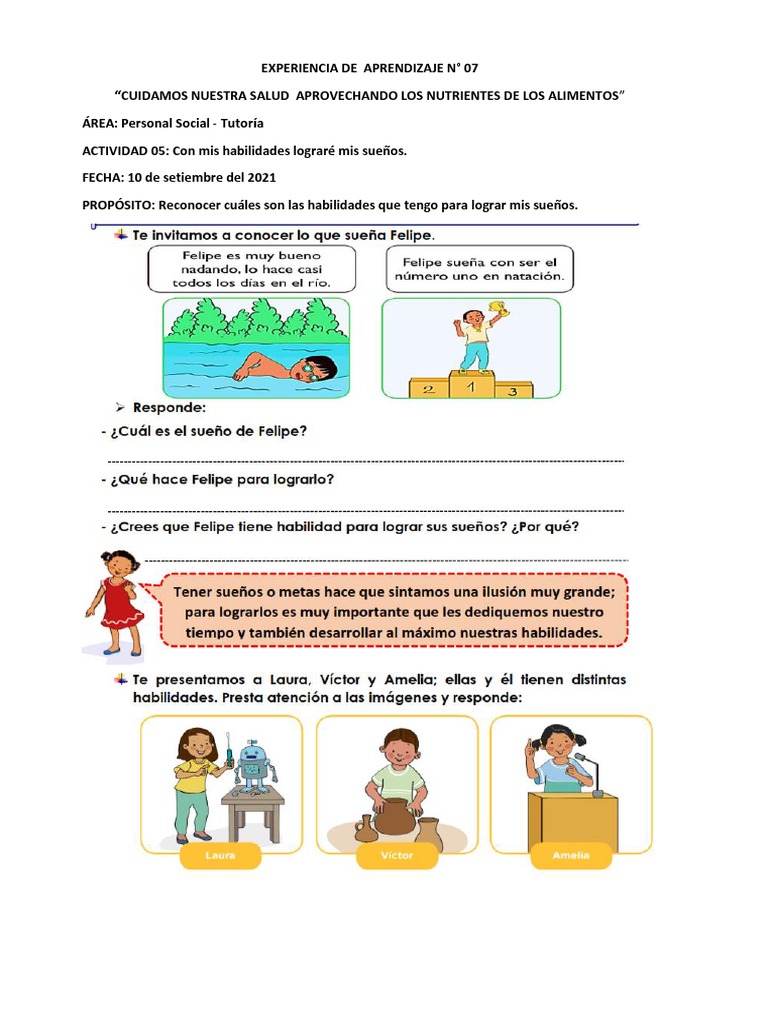 Con Mis Habilidades Lograré Mis Sueños | PDF