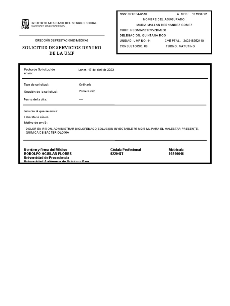 Servicios Umf Maria Mallan | PDF