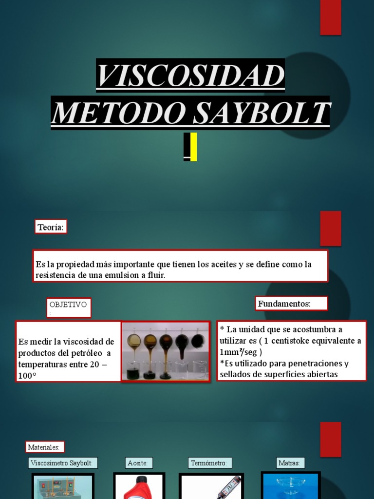 Viscosidad Metodo Saybolt | PDF Viscosidad Metodo Saybolt | PDF