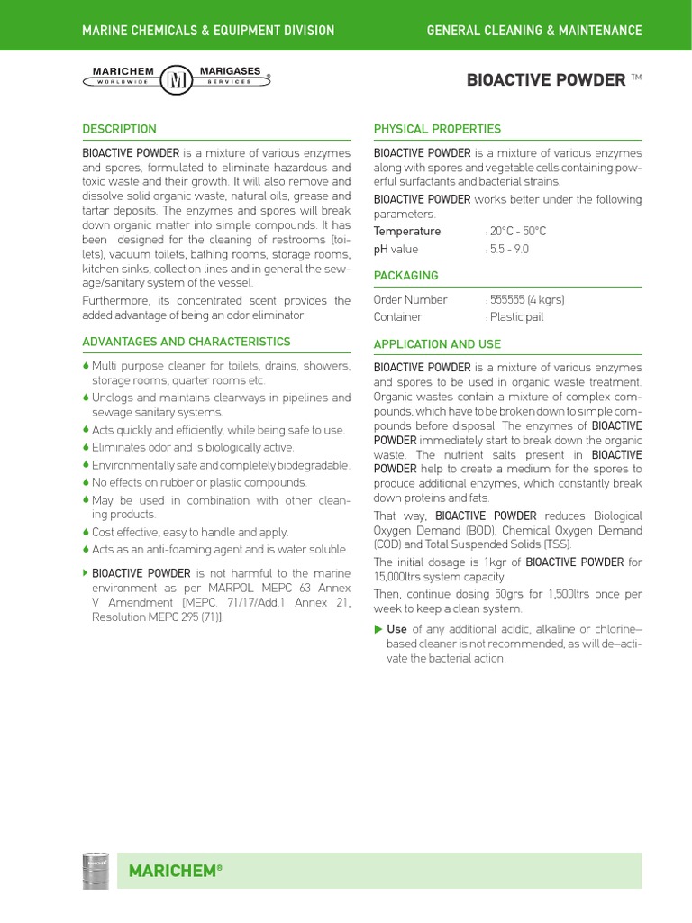 Bioactive Powder | PDF | Waste | Sewage