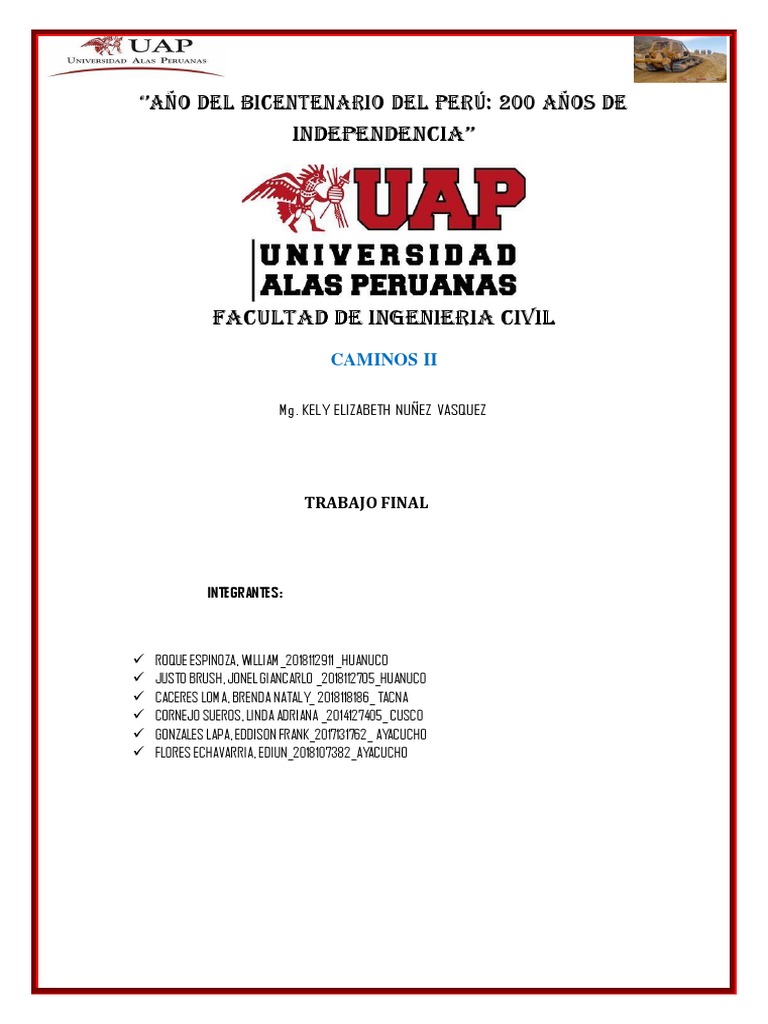 Trabajo Final Caminos Ii Link de Expocicion | PDF | Suelo | Arena