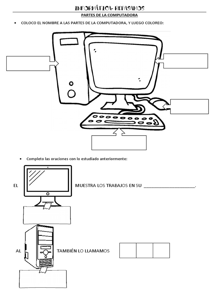 Partes de la computadora: monitor, teclado, mouse y más | PDF