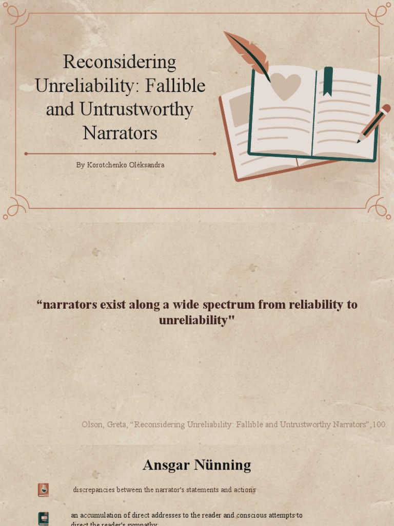 Unreliable Narrators Analysis | PDF | Philosophy | Science & Mathematics