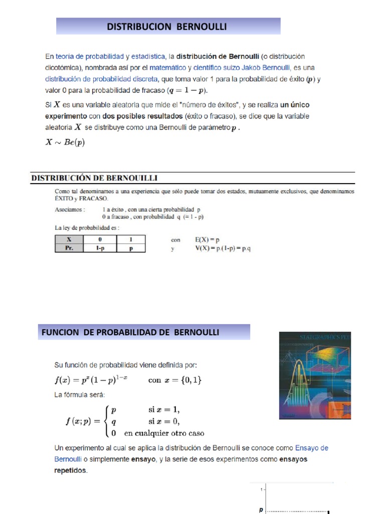 DIST. BERNOULLI y BINOMIAL y NORMAL | PDF | Distribución normal ...