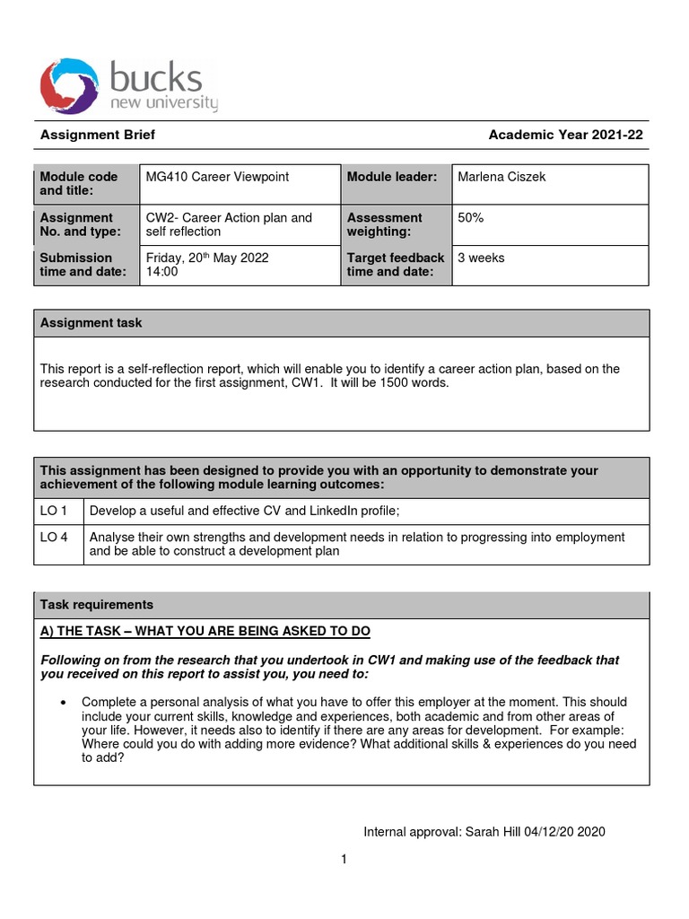 MG410 CW2 Assignment Brief 21-22 | PDF | Computing