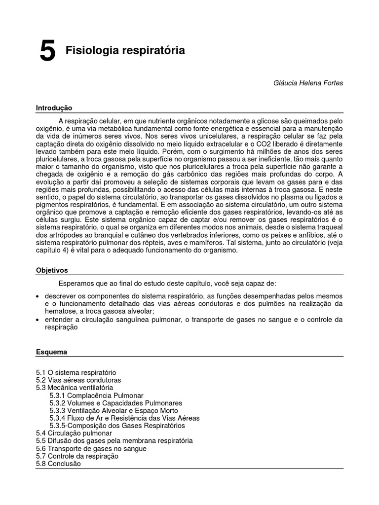 CAP TULO 5 Fisiologia Respirat Ria Formatado | PDF | Sistema ...