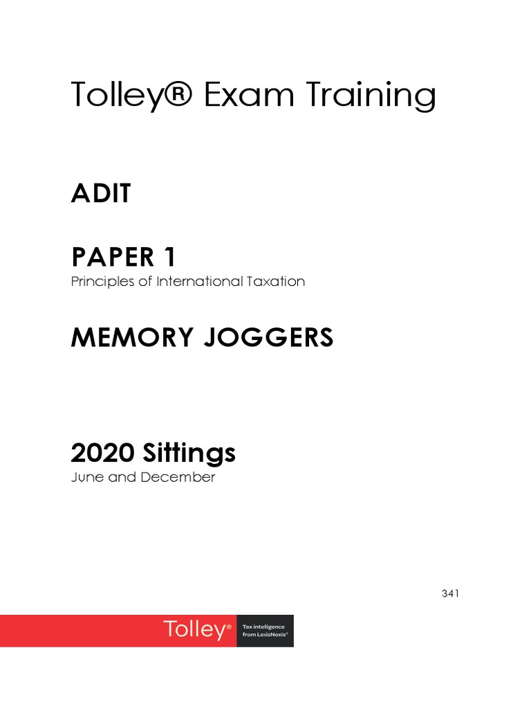 Tolley® Exam Training: Adit Paper 1 Memory Joggers | PDF | Taxes ...