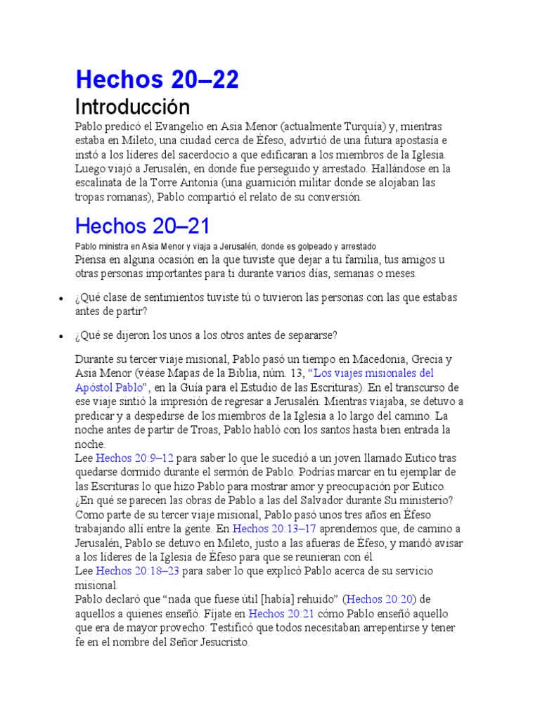 Hechos 20-22: Introducción | PDF | Pablo el apóstol | Jesús