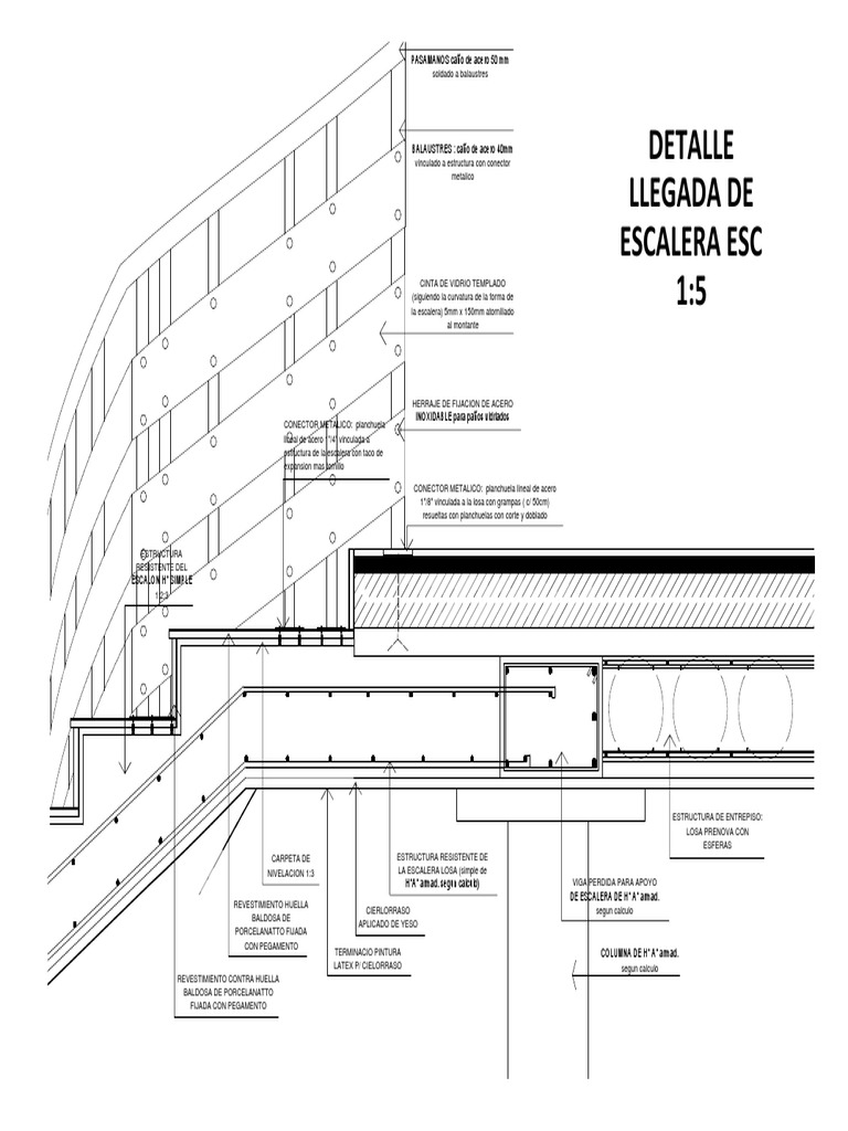 Encabezado De Detalles De La Estructura De La Escalera
