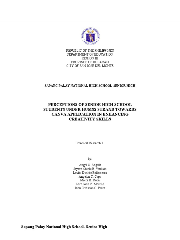 Research-Template-PR1 3 | PDF | Creativity | Survey Methodology