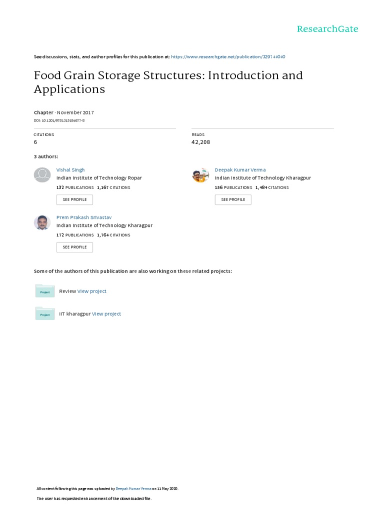 Food Grain Storage Structures: Introduction and Applications | PDF ...