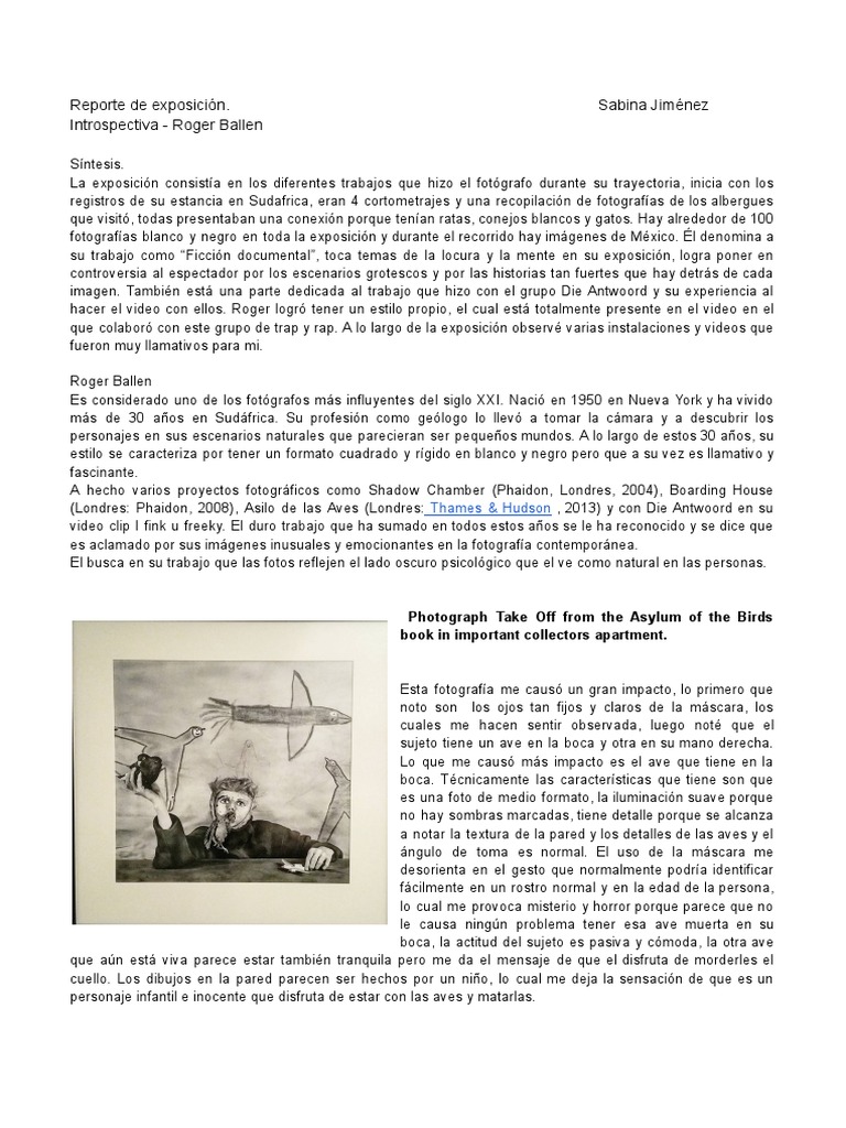 Exposición de Roger Ballen: Ficción Documental | PDF