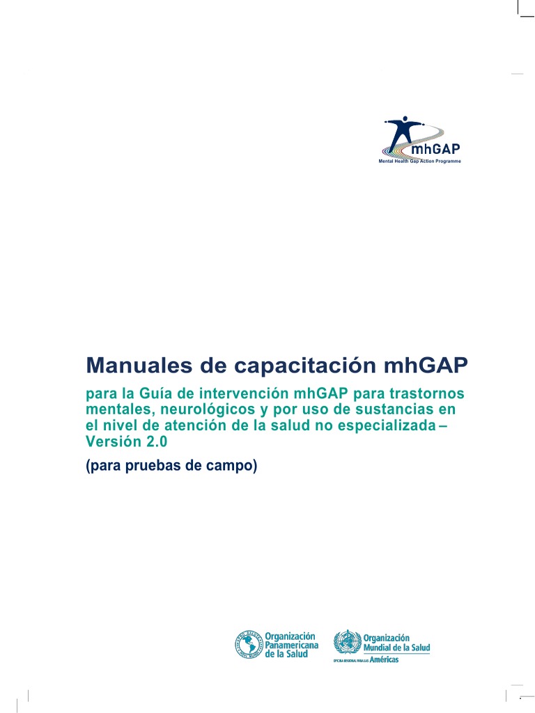 2023 - 1 - 1.-Manual de Capacitacion Mhgap | PDF | Evaluación | Terapia ...