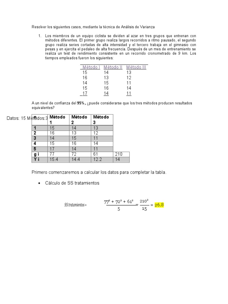 Ejercicios ANOVA 2 | PDF | Análisis de variación | Inferencia estadística
