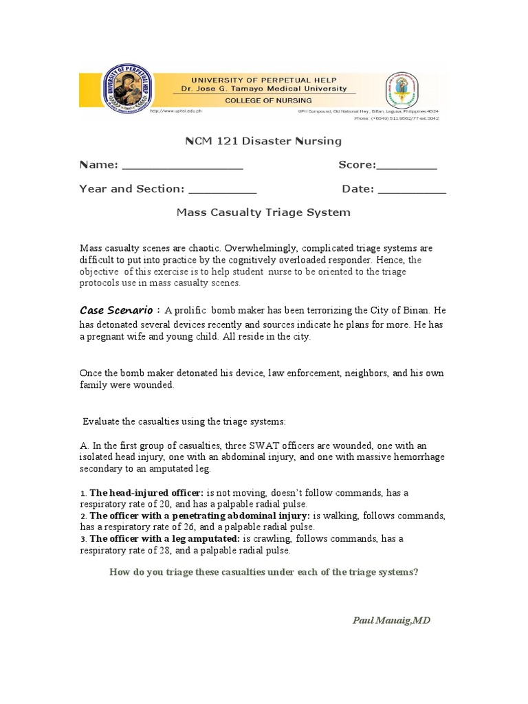 Mass-Casualty-Triage-Excercise | PDF | Injury | Clinical Medicine