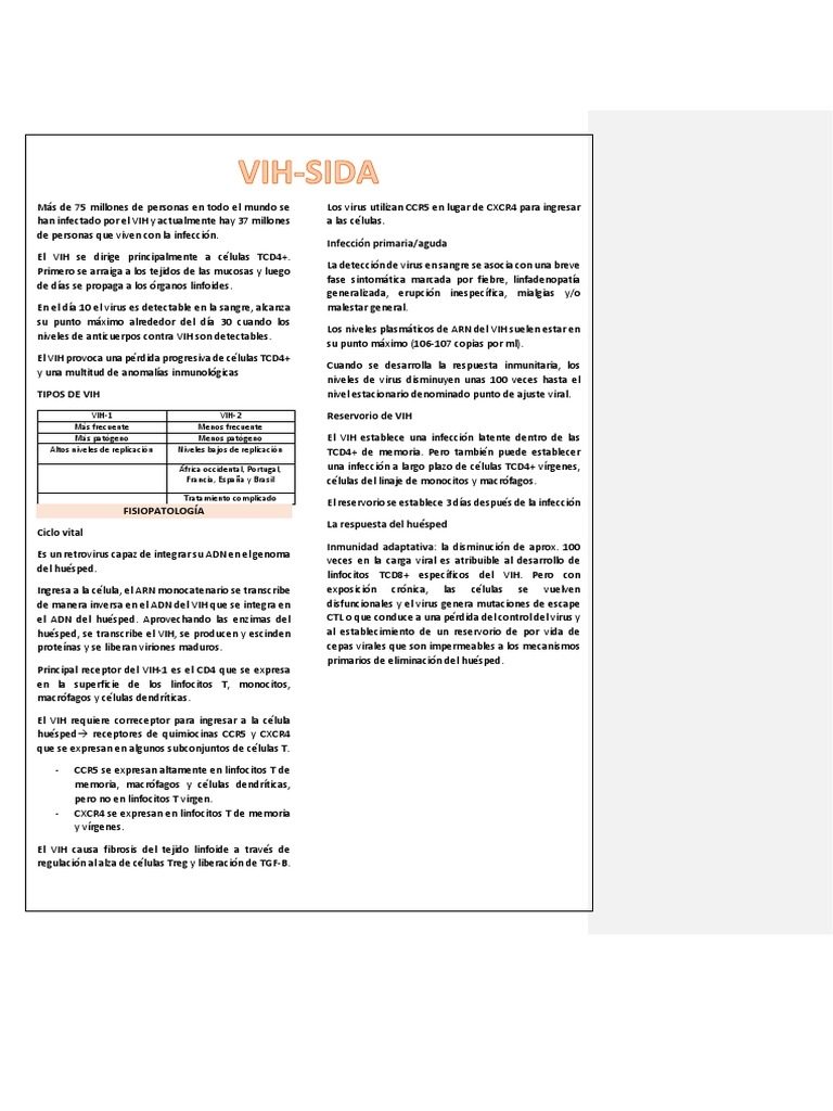 La fisiopatología del VIH y su impacto en la inmunidad | PDF | VIH | Virus