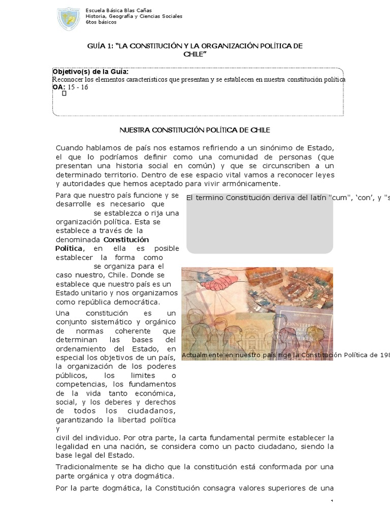 Características De La Constitución Chilena Pdf Constitución