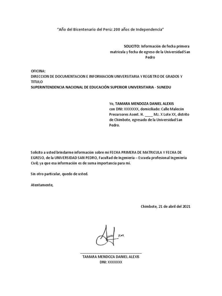 Solicitud Sunedu | PDF Solicitud Sunedu | PDF