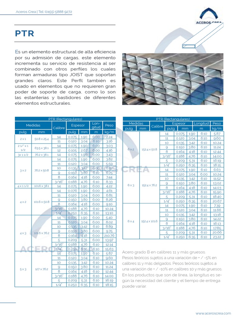 ptr-fichatecnica-aceroscrea | PDF