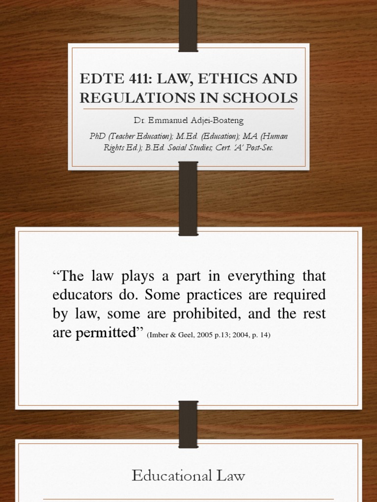 Education Law & Ethics in Schools | PDF | Common Law | Constitution