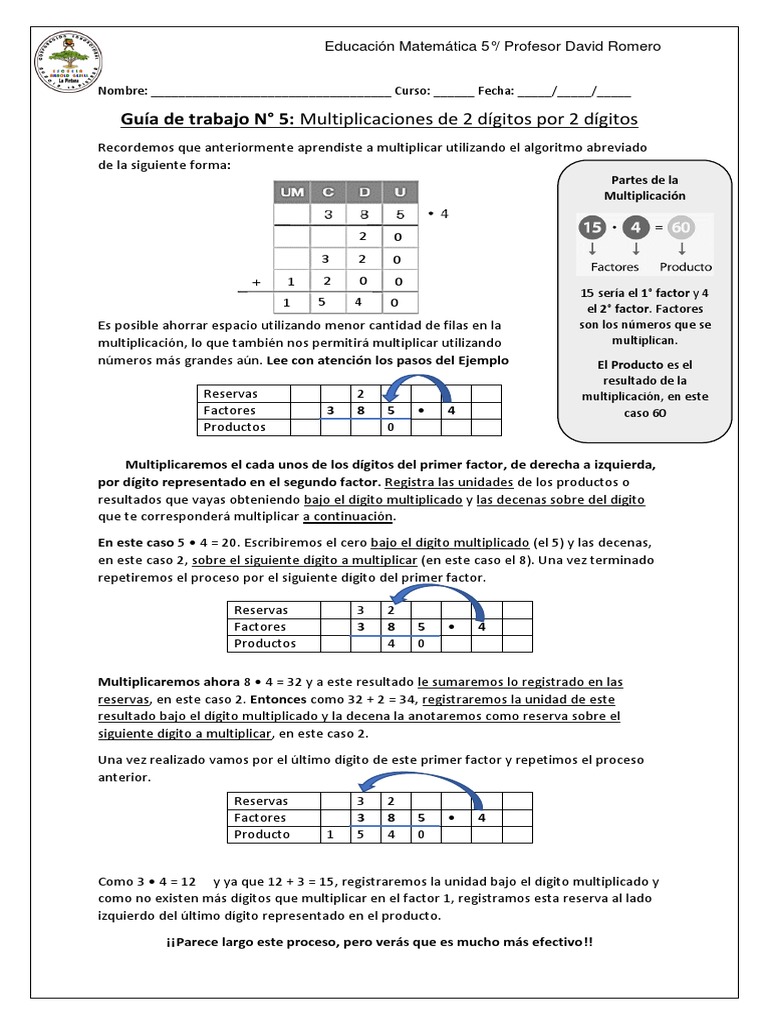 5° Matematica 5 2021 | PDF | Multiplicación | Matemáticas
