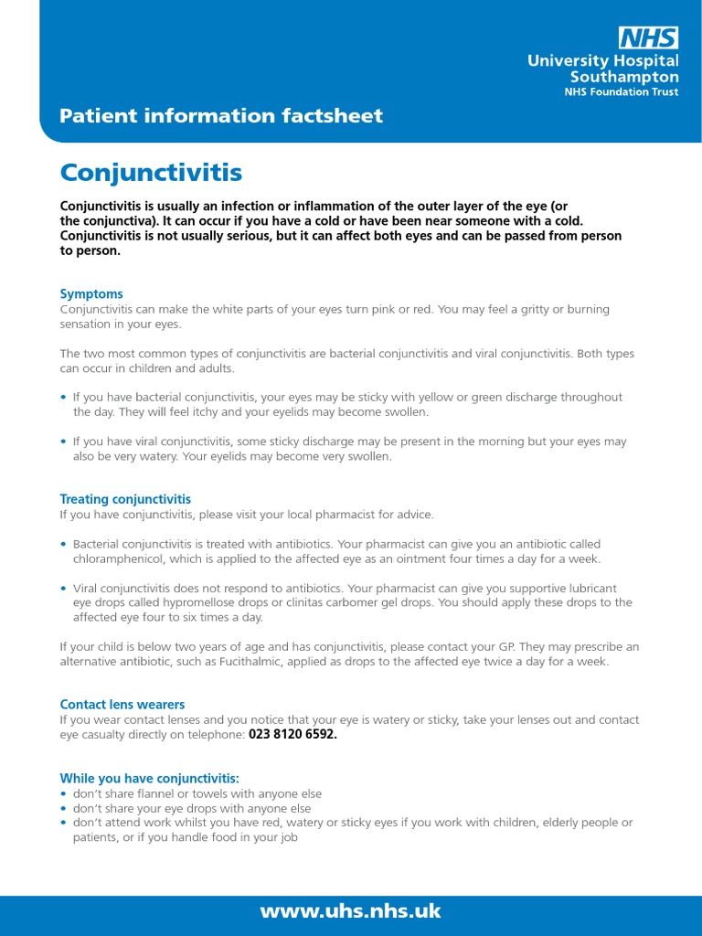 Conjunctivitis 1385 PIL | PDF | Medical Specialties | Ophthalmology