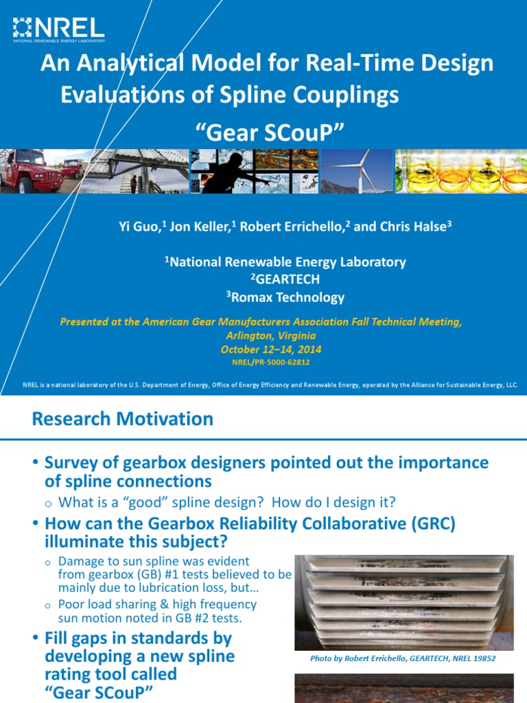 An Analytical Model For Real-Time Design Evaluations of Spline Couplings "Gear Scoup" | PDF ...