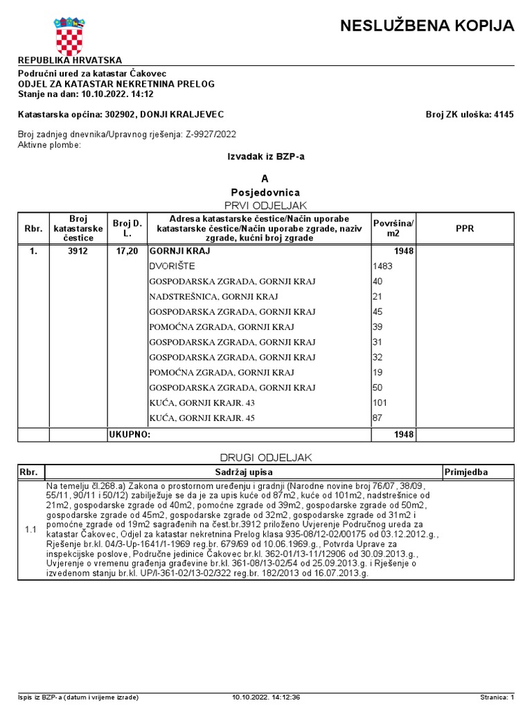 BZP Izvadak Oss | PDF