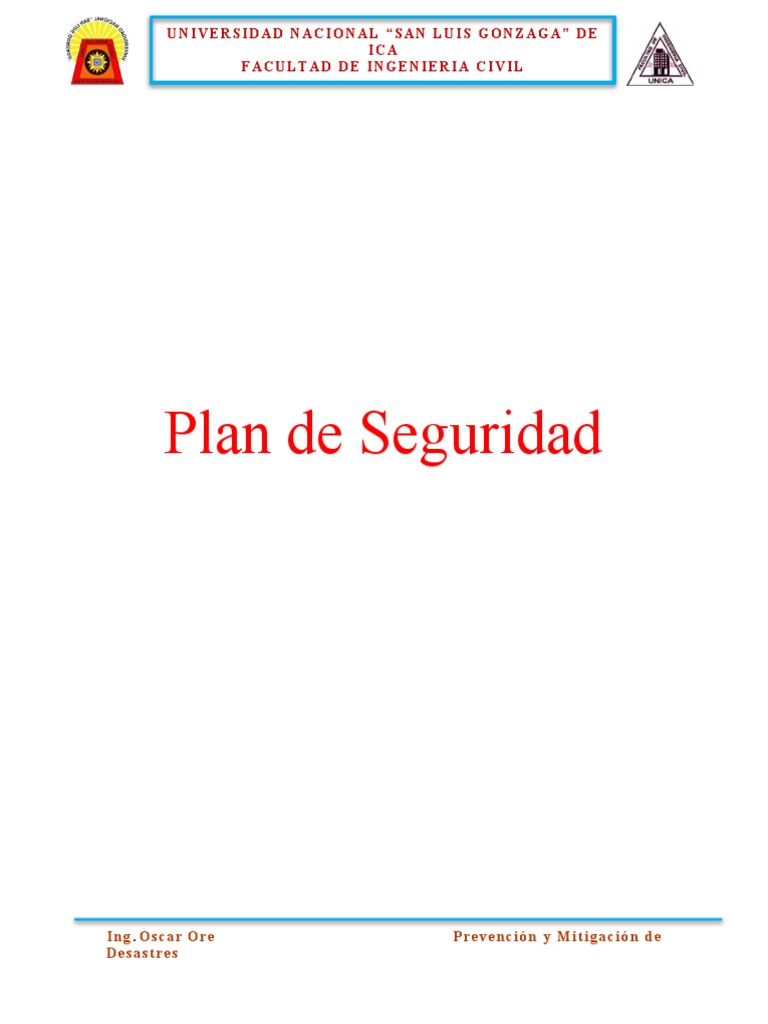 Plan de Seguridad | PDF | Policía | Temblores