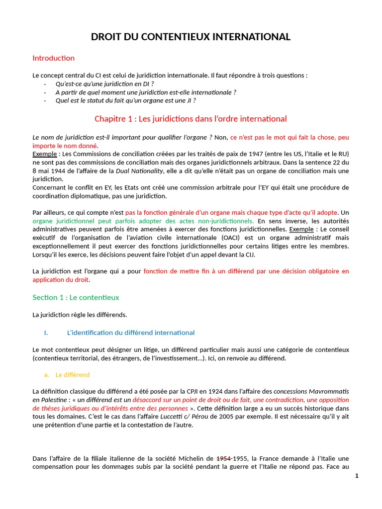 Droit du Contentieux International | PDF