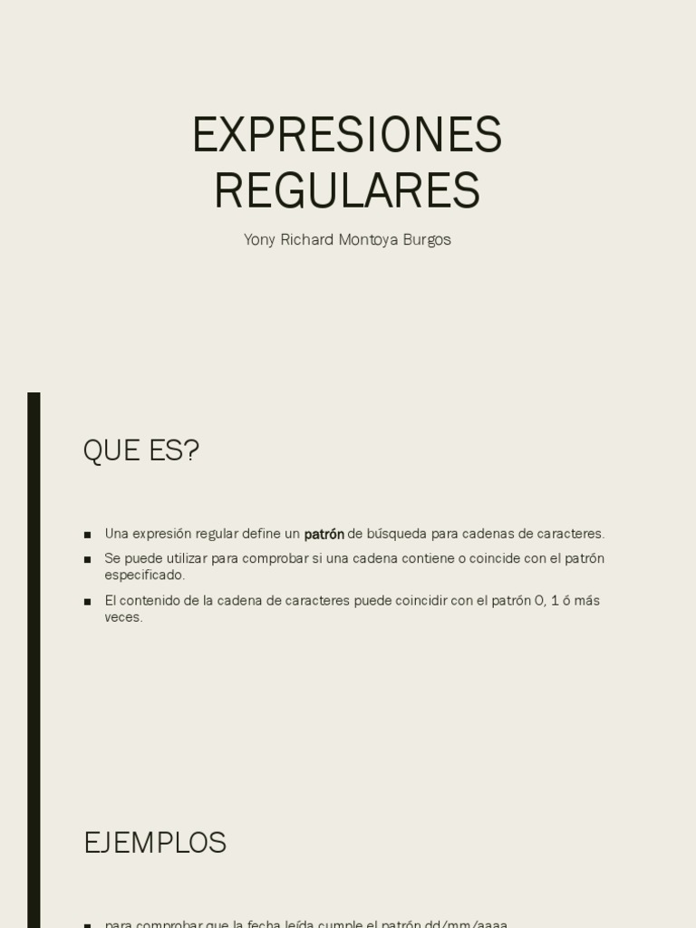 Ejemplos de Expresiones Regulares en Java | PDF | Expresión regular ...