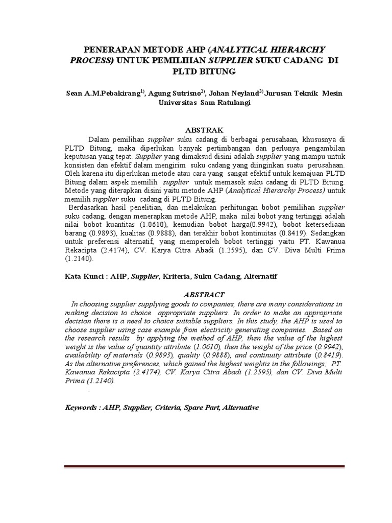 Penerapan Metode Ahp | PDF