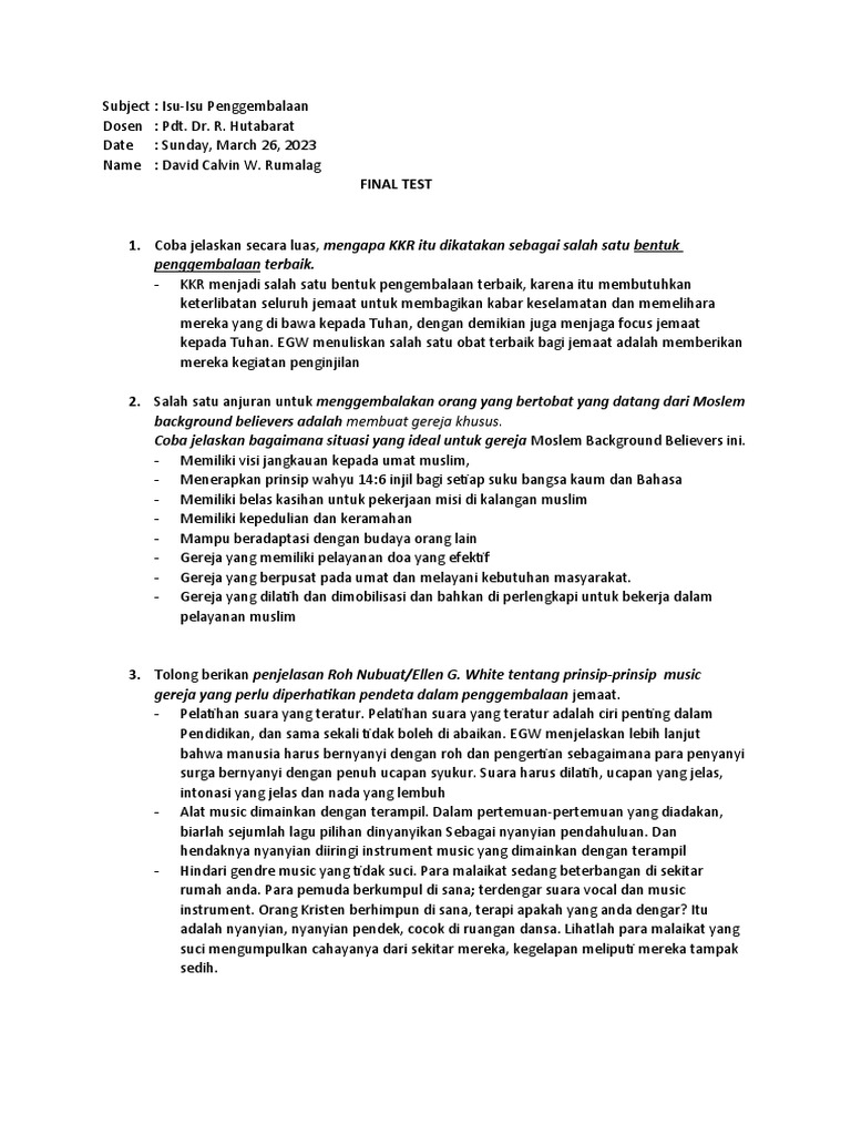 David Final TEST | PDF