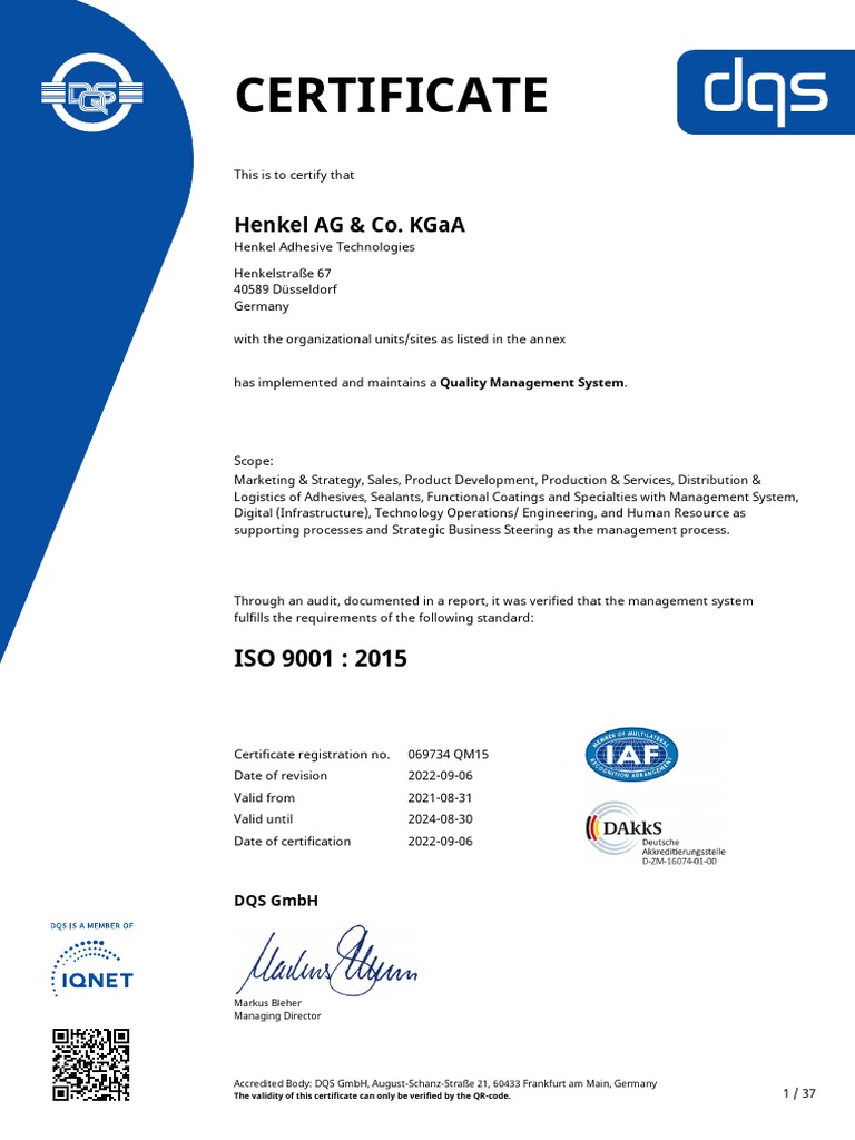 Iso9001 Germany Quality Management System 2024-08-30 | PDF | Iso 9000 | Marketing